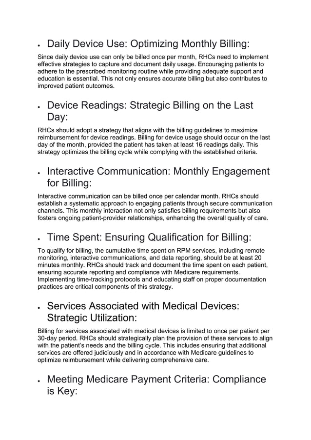 Remote Patient Monitoring Billing Strategies For Rural Health Clinics.pdf | Health Insurance ...