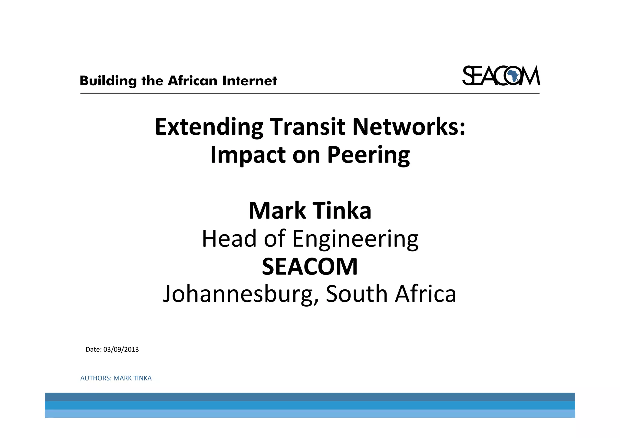 Remote Peering: an African View Point by Mark Tinka | PDF