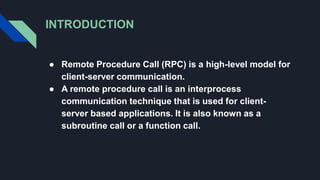 Remote procedure call | PPTX