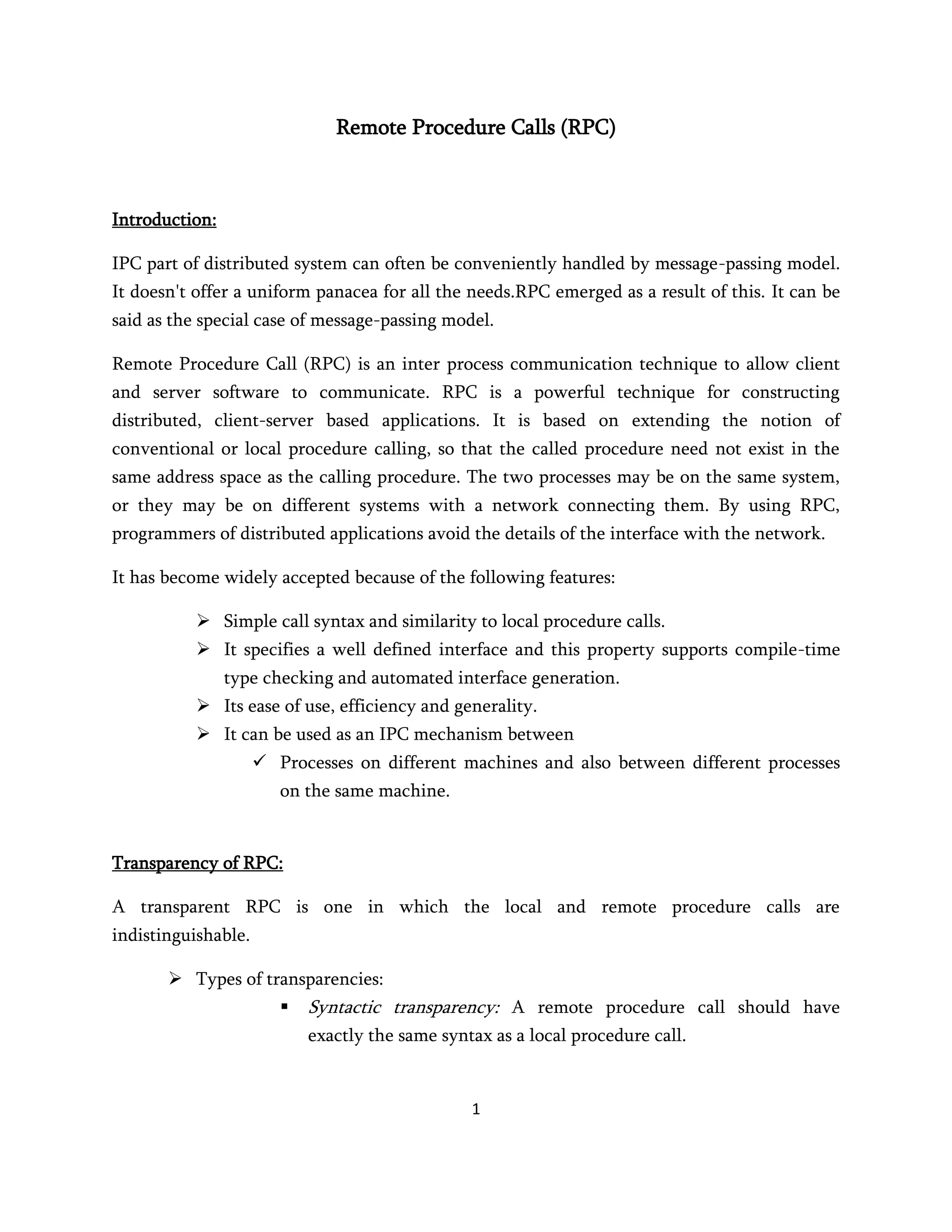 Remote procedure calls | DOC | Programming Languages | Computing