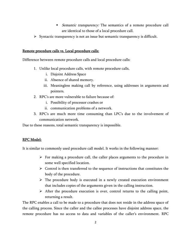 Remote procedure calls | DOC | Programming Languages | Computing