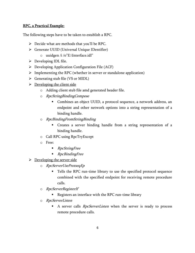 Remote procedure calls | DOC | Programming Languages | Computing