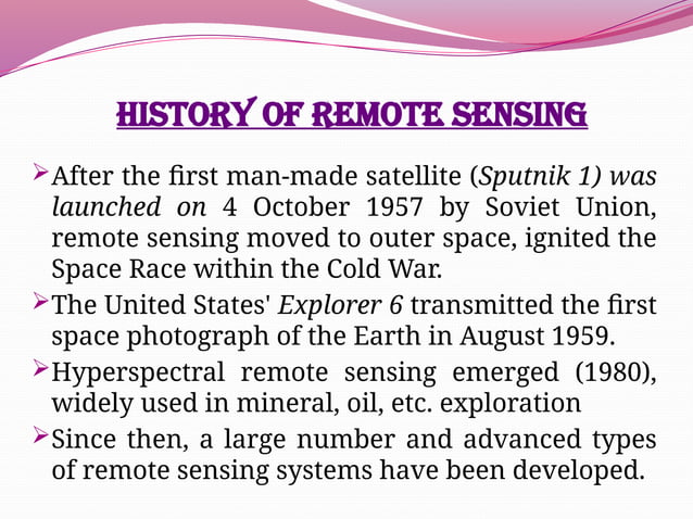 Concept and applications Of remote sensing | PPTX | Geography | Science