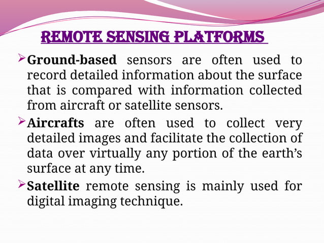 Concept and applications Of remote sensing | PPTX | Geography | Science