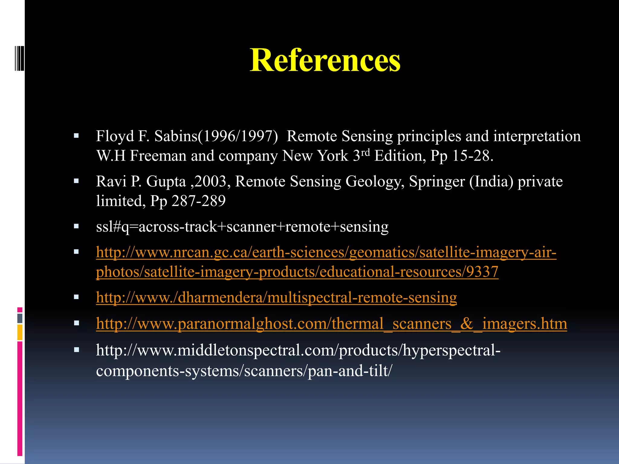 Remote sensing - Scanners | PPTX