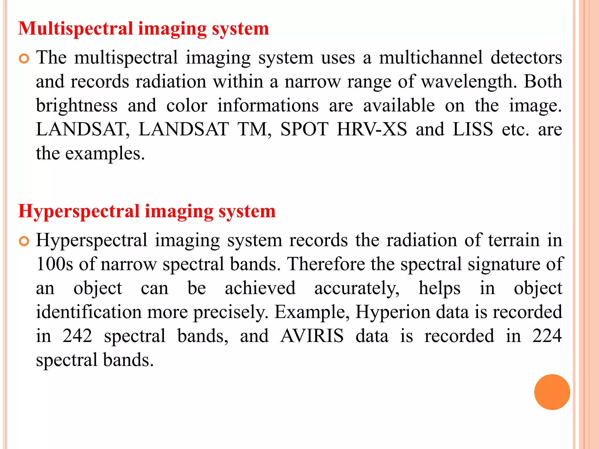 Remote sensing - Sensors, Platforms and Satellite orbits | PPTX