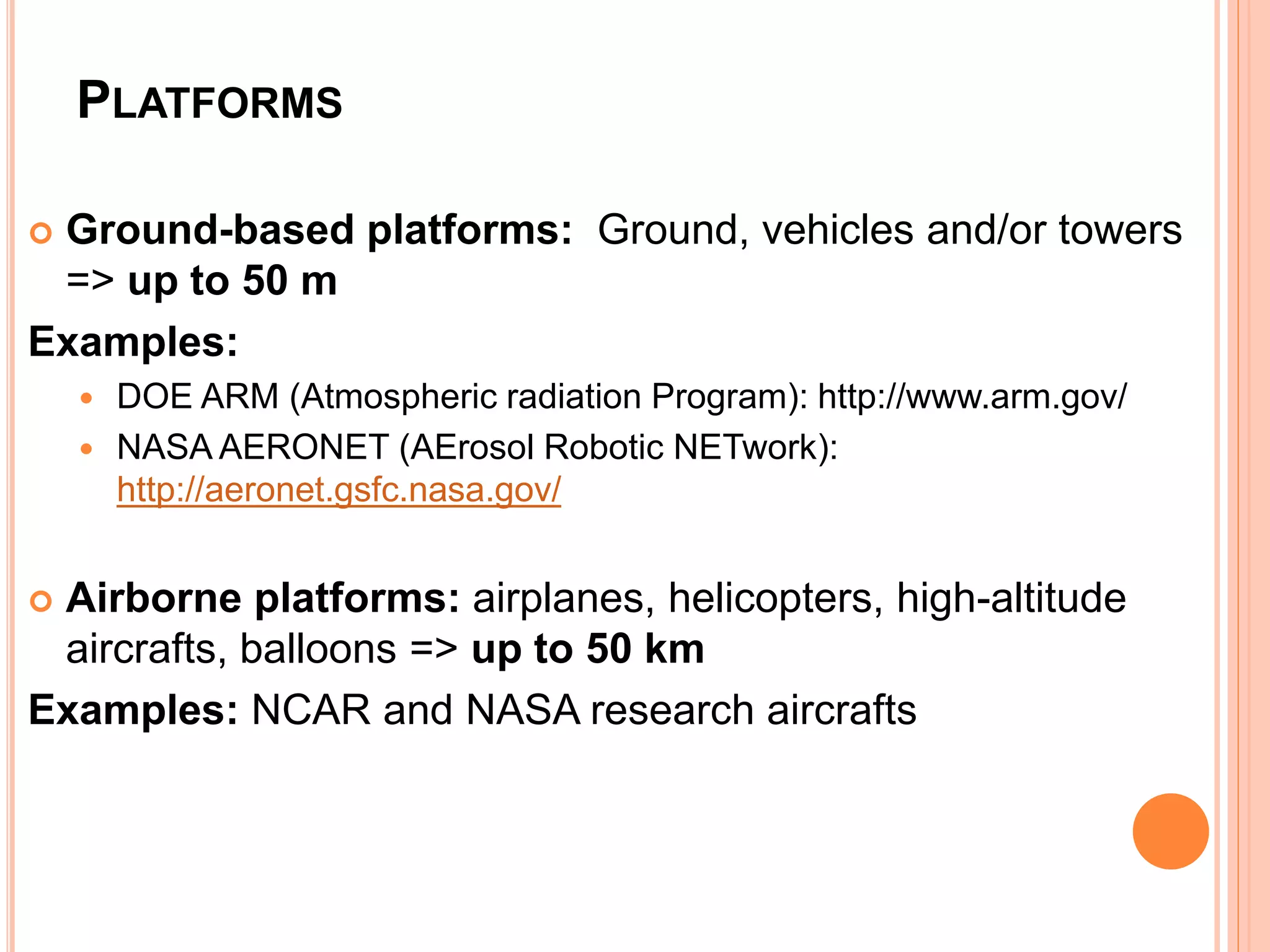 Remote sensing - Sensors, Platforms and Satellite orbits | PPTX