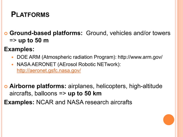 Remote sensing - Sensors, Platforms and Satellite orbits | PPTX ...