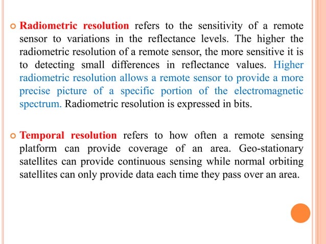 Remote sensing - Sensors, Platforms and Satellite orbits | PPT