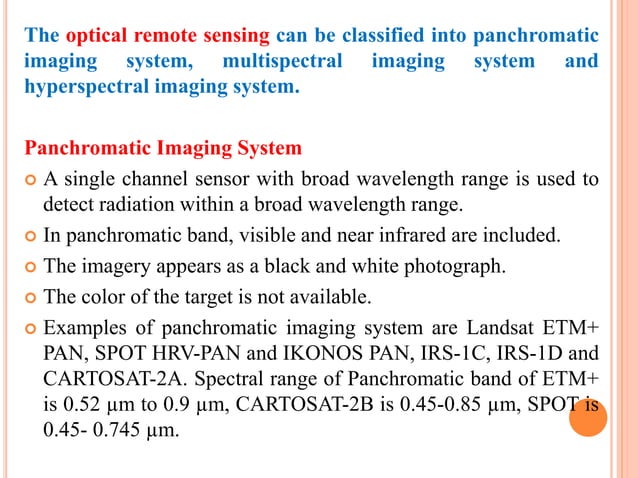 Remote sensing - Sensors, Platforms and Satellite orbits | PPTX ...
