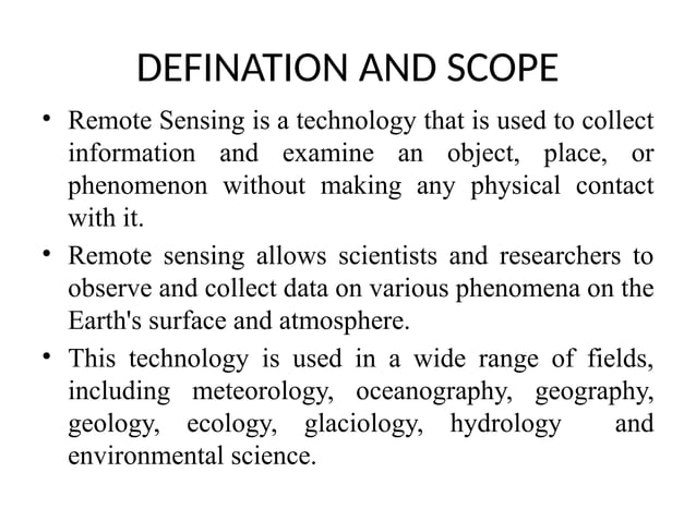 Remote Sensing 1 1.pptx Remote Sensing11 | PPT