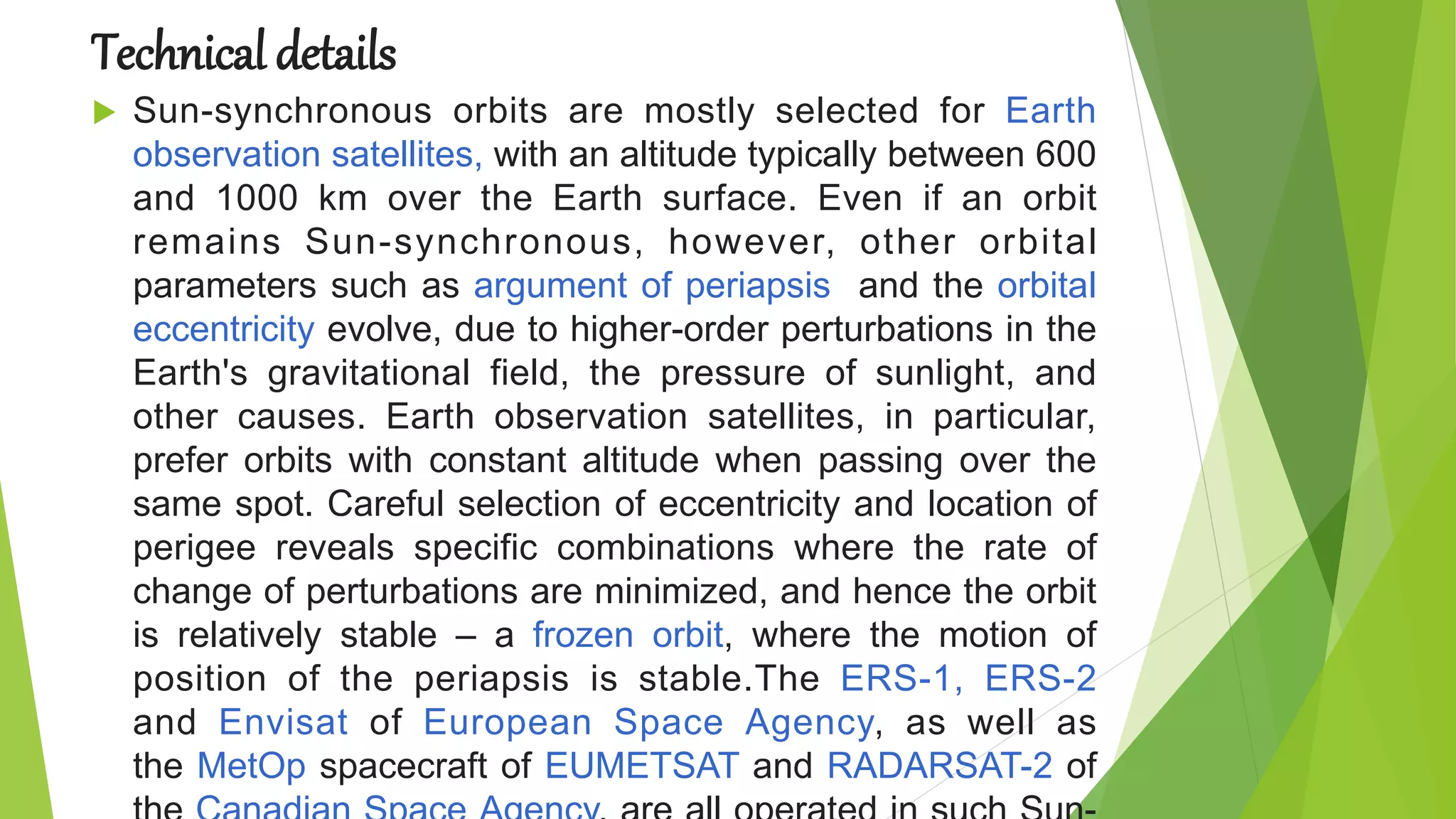 Sun synchronous orbit | PPTX