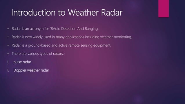 Remote Sensing And Weather Forecasting