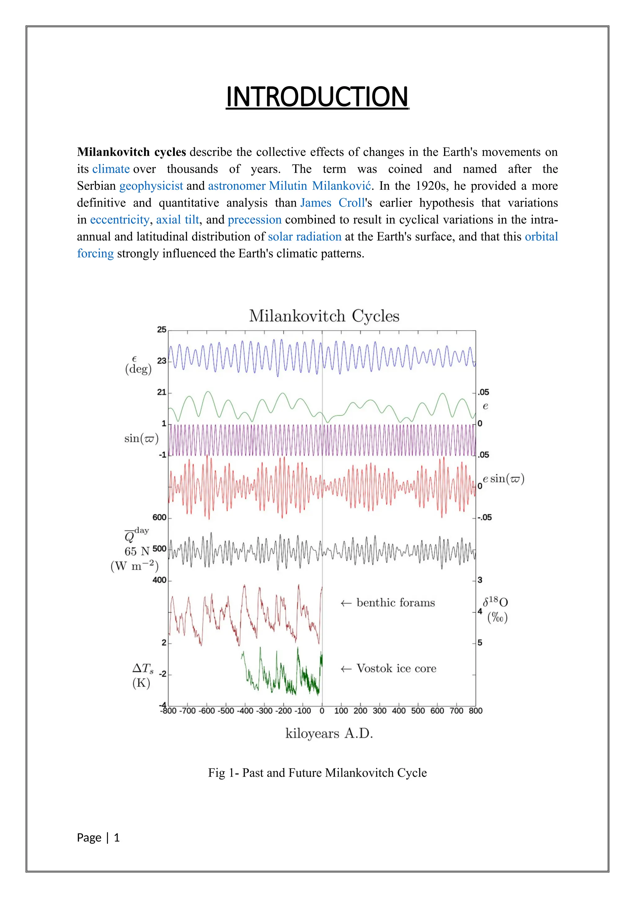 Milankovich Cycle || Remote Sensing || M.Sc Assignment | DOCX