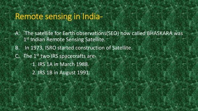 Presentation On Remote Sensing Ppt