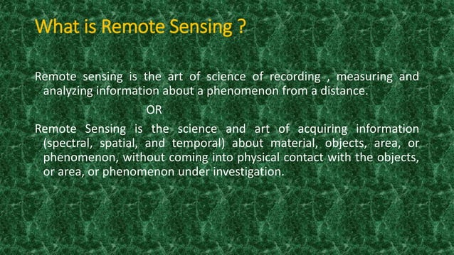 Presentation on Remote sensing | PPT