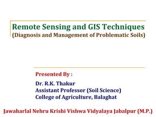 Remote Sensing and GIS Techniques | PDF