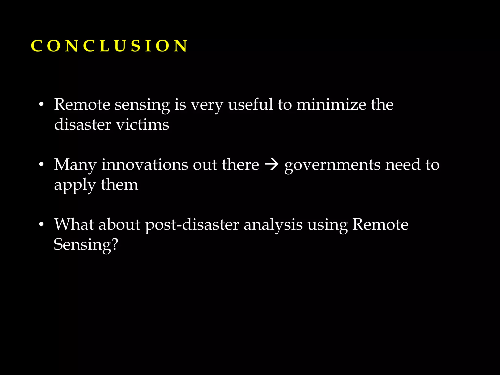 Remote sensing in disaster management 101 | PPT