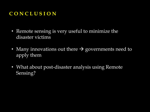 Remote sensing in disaster management 101 | PPT