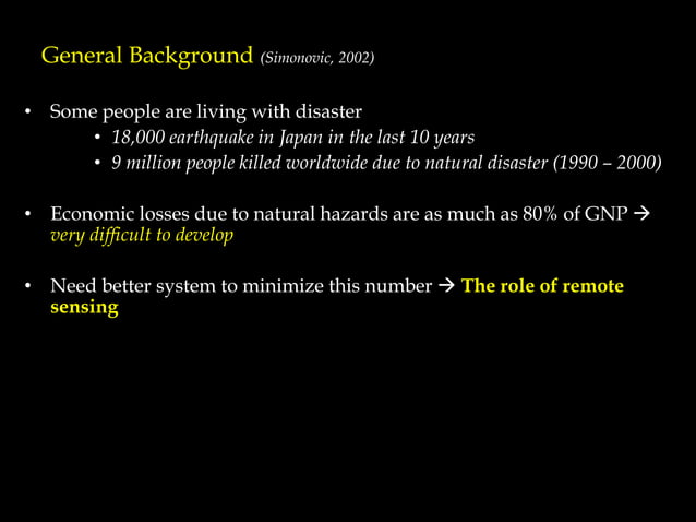 Remote sensing in disaster management 101 | PPT