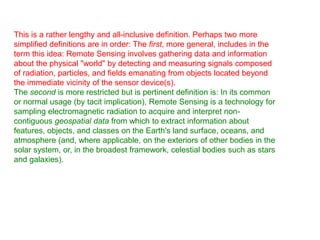 Remote sensing introduction 1 9-14 | PPT