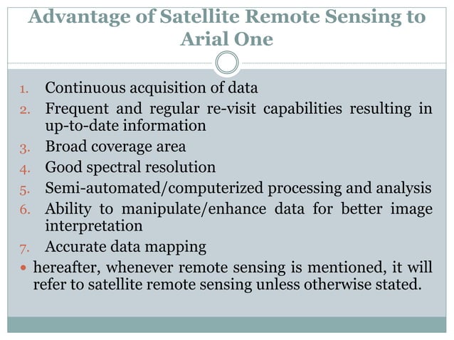 A Brief Introduction to Remote Sensing Satellites | PPSX | Geography ...