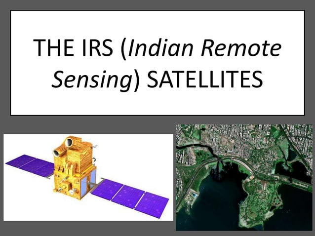Remote sensing satellites with sensors | PPT