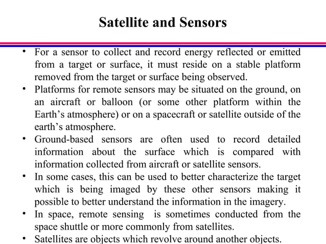 Chapter 3: Remote sensing Technology | PPT