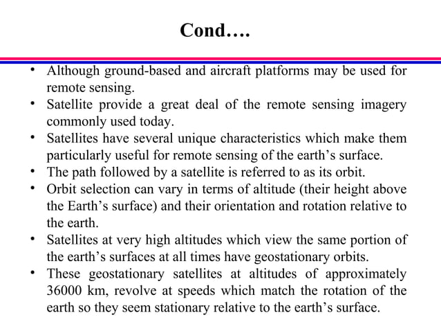Chapter 3: Remote sensing Technology | PPT