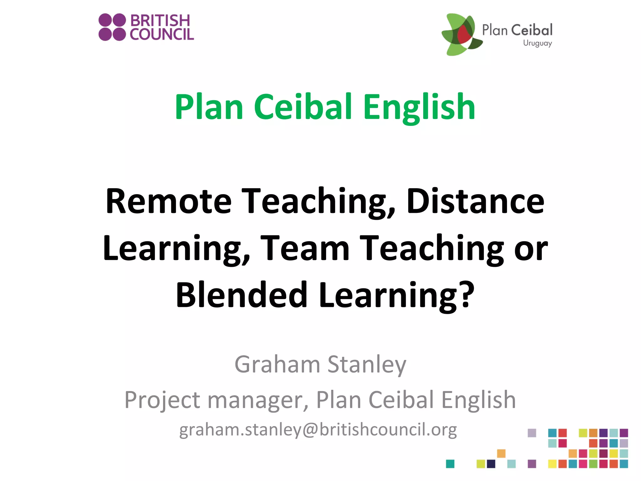 Remote Teaching, Distance Learning, Team Teaching or Blended Learning ...