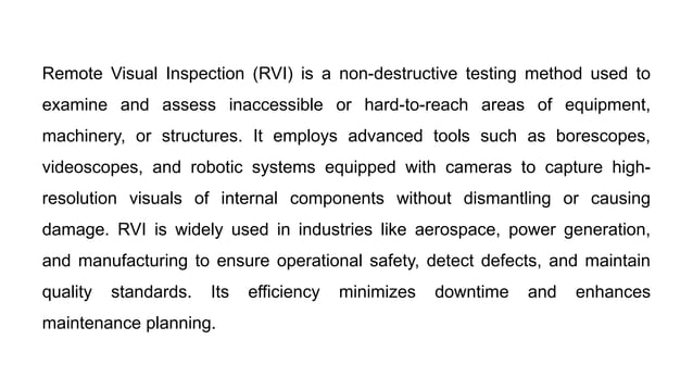 Remote Visual Inspection.pptx...................... | PPTX