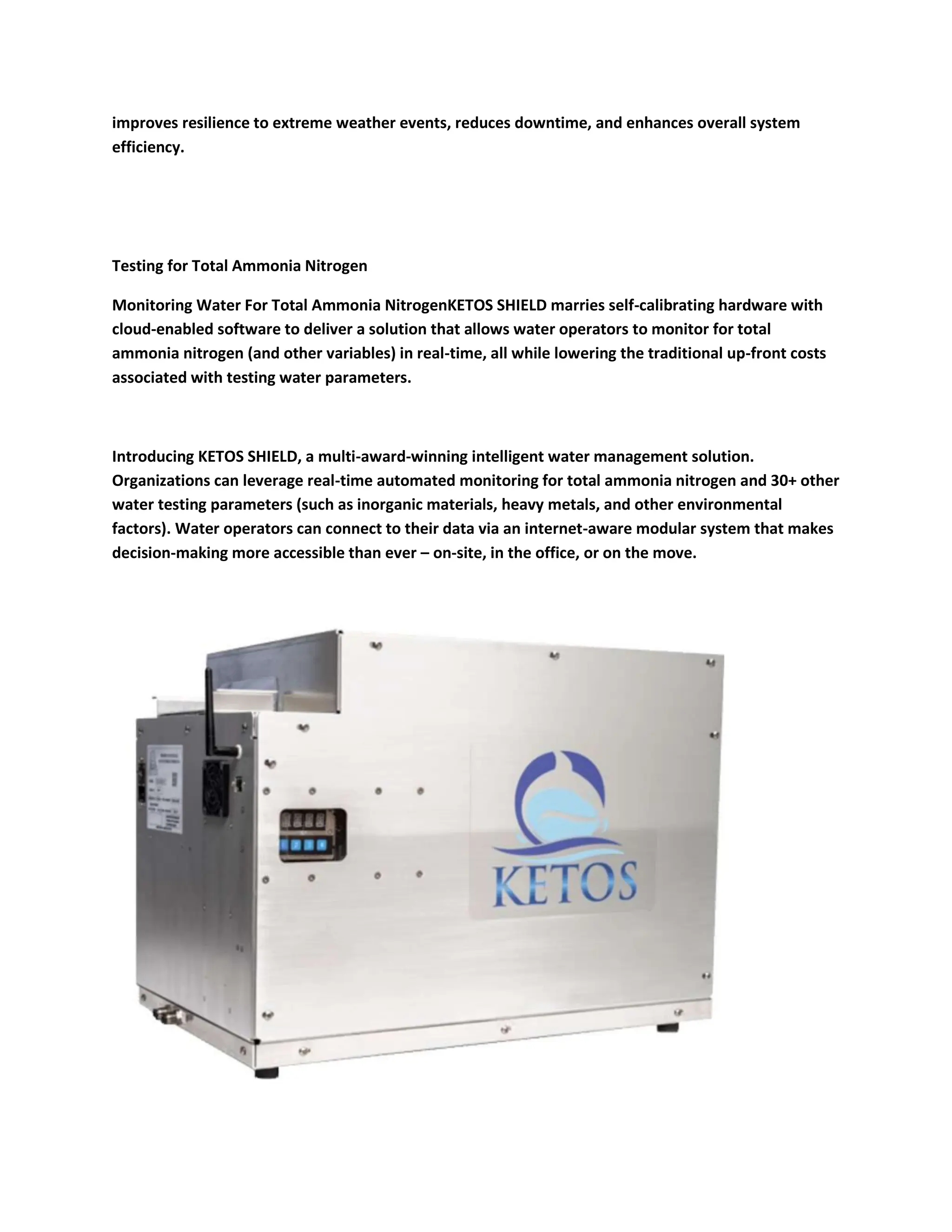 Remote water quality monitoring with KETOS | DOCX