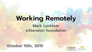Remote work by Mark Locklear | PDF