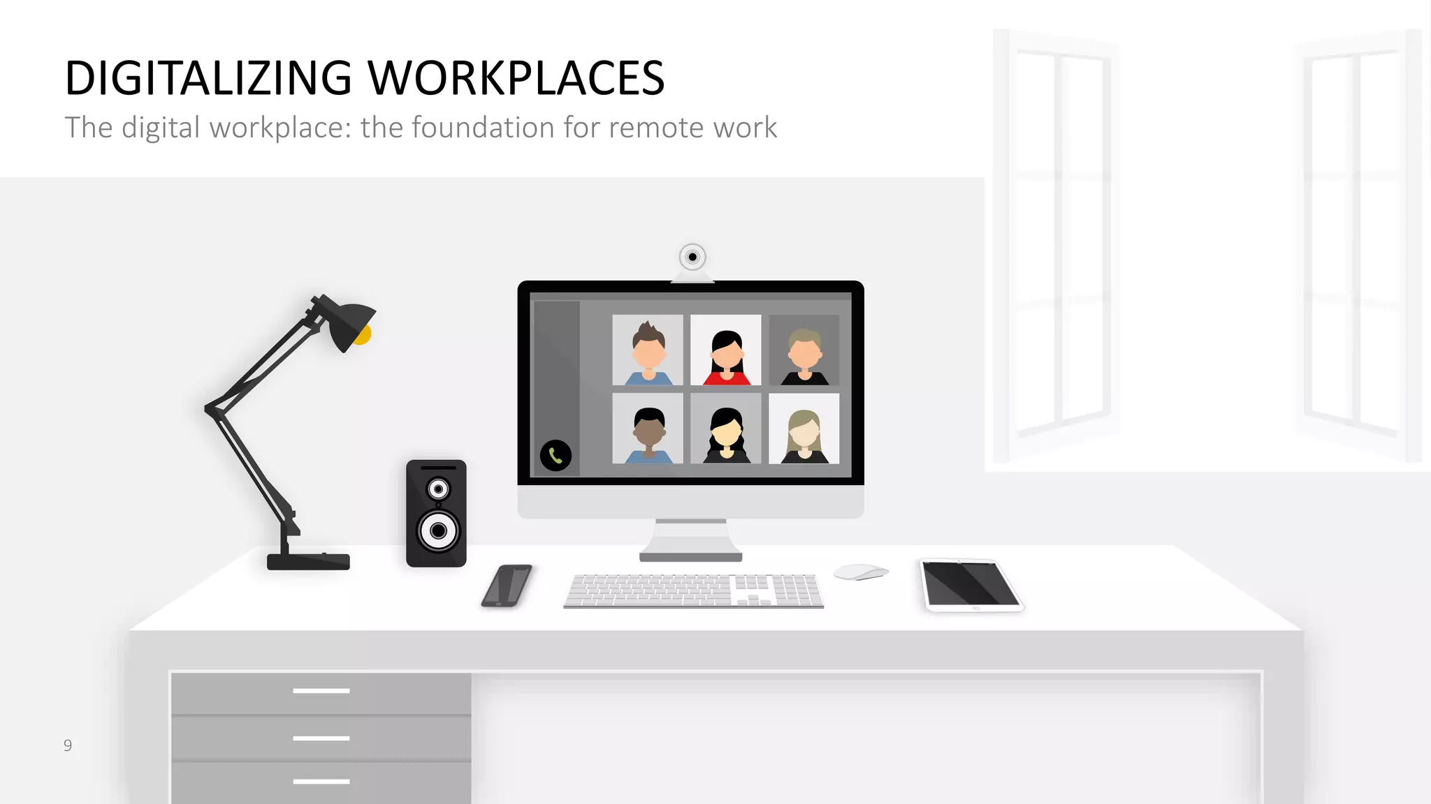 💬 Remote work home office powerpoint presentation template | PDF