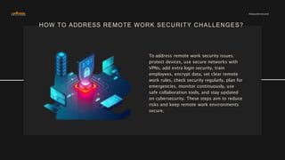 Remote Work Security | Remote Work Cybersecurity |Cyber Security | PPTX