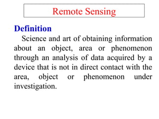 Remot sensing | PPT | Geography | Science