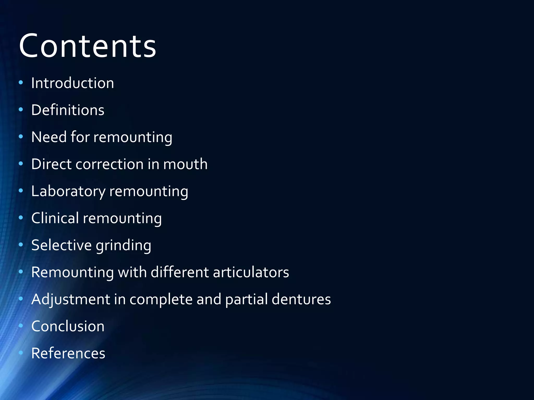Remounting of complete dentures | PPTX