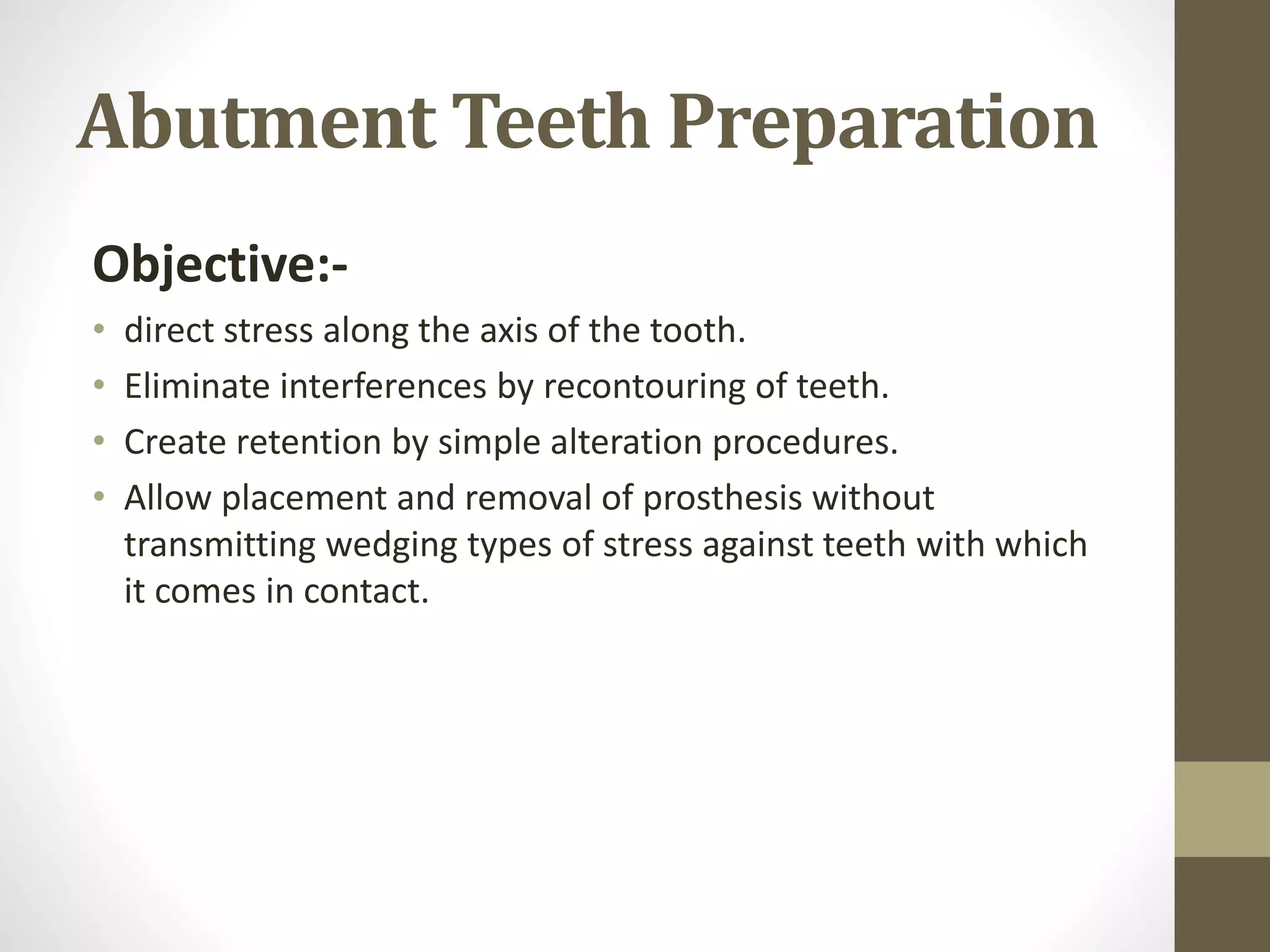 Preparation of the mouth for removable partial denture | PPTX
