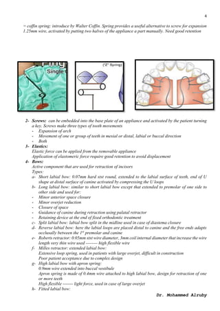 Removable appliances.docx | Dental Health | Diseases and Conditions
