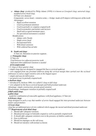 Removable appliances.docx | Dental Health | Diseases and Conditions