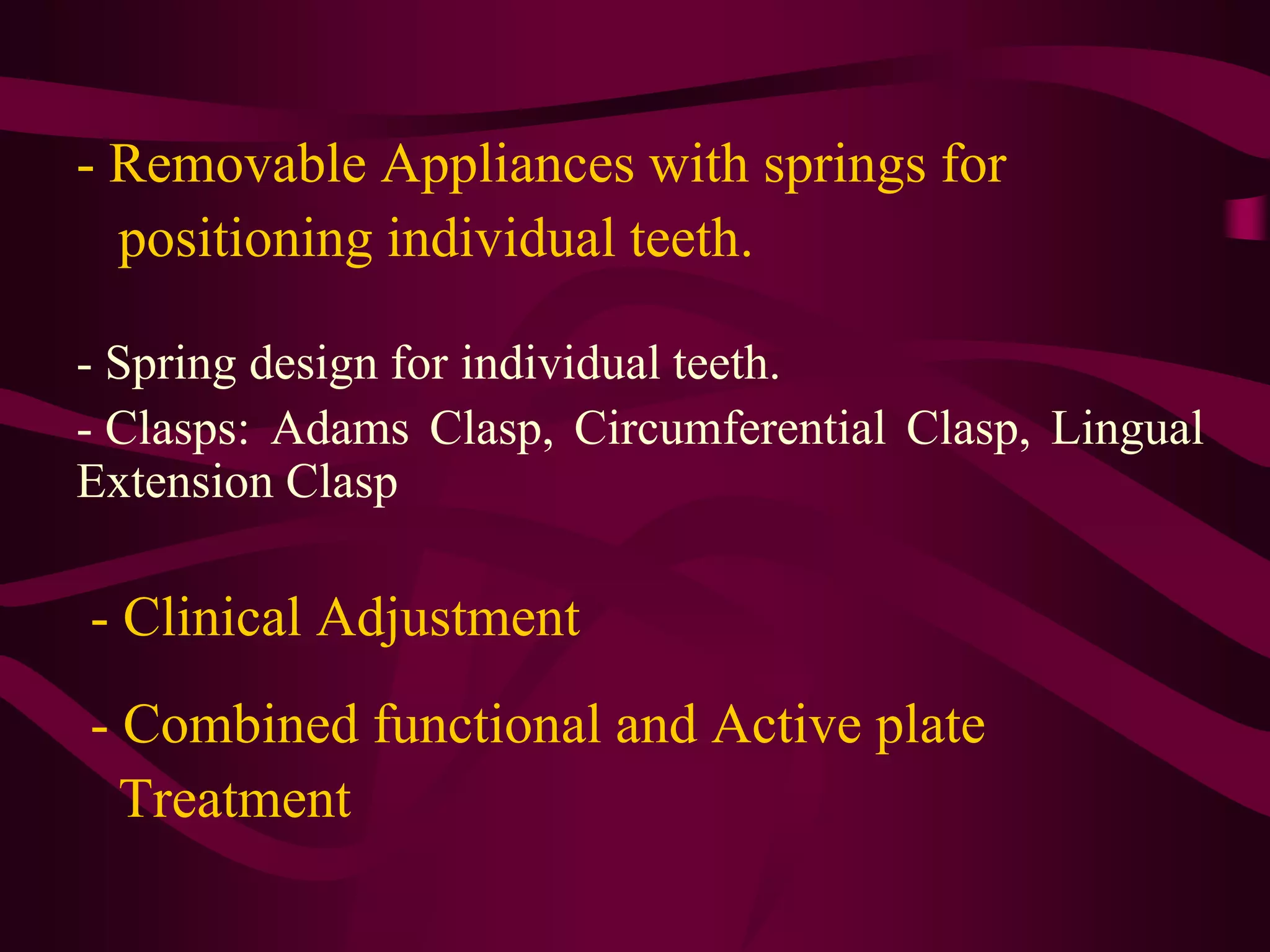 Removable Orthodontic Appliances | PDF