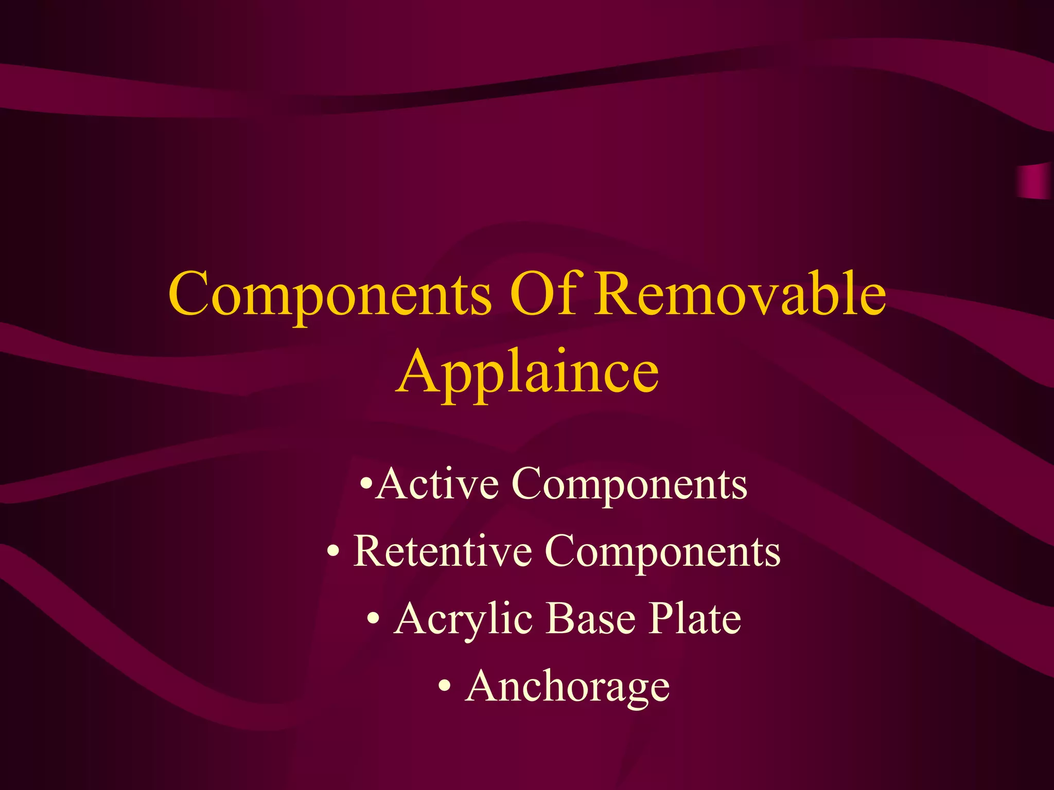 Removable Orthodontic Appliances | PDF