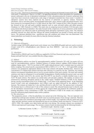Removal of anionic surfactant from grey water and its comparison with ...