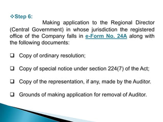 Removal of auditors | PPTX