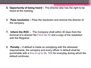 Removal of directors | PPTX