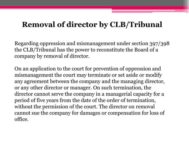 Removal of directors | PPTX