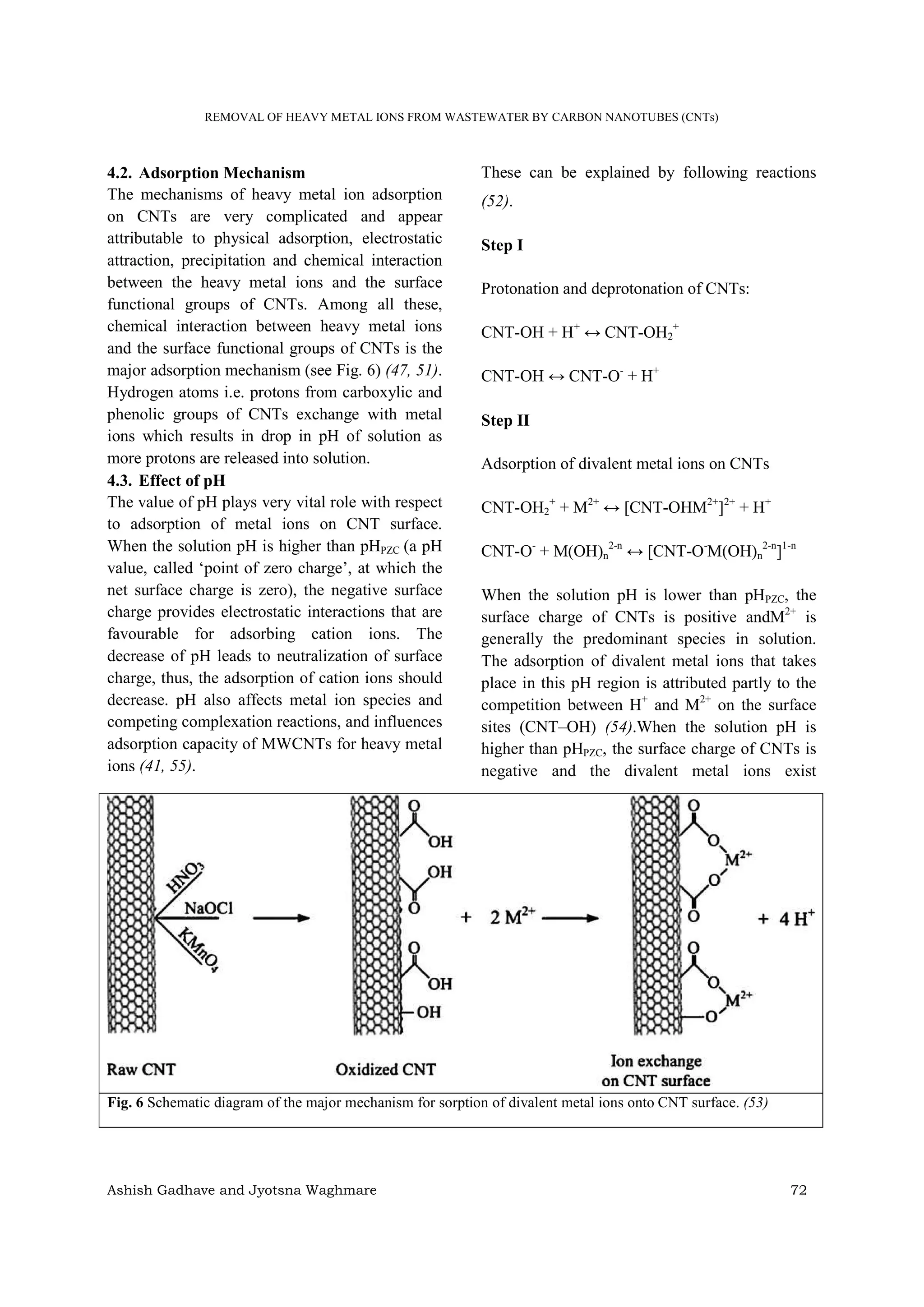 Removal of heavy metals from wastewater by carbon nanotubes | PDF