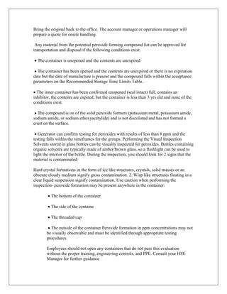 Removal of peroxide from thf mfg of thf using activated alumina balls | PDF