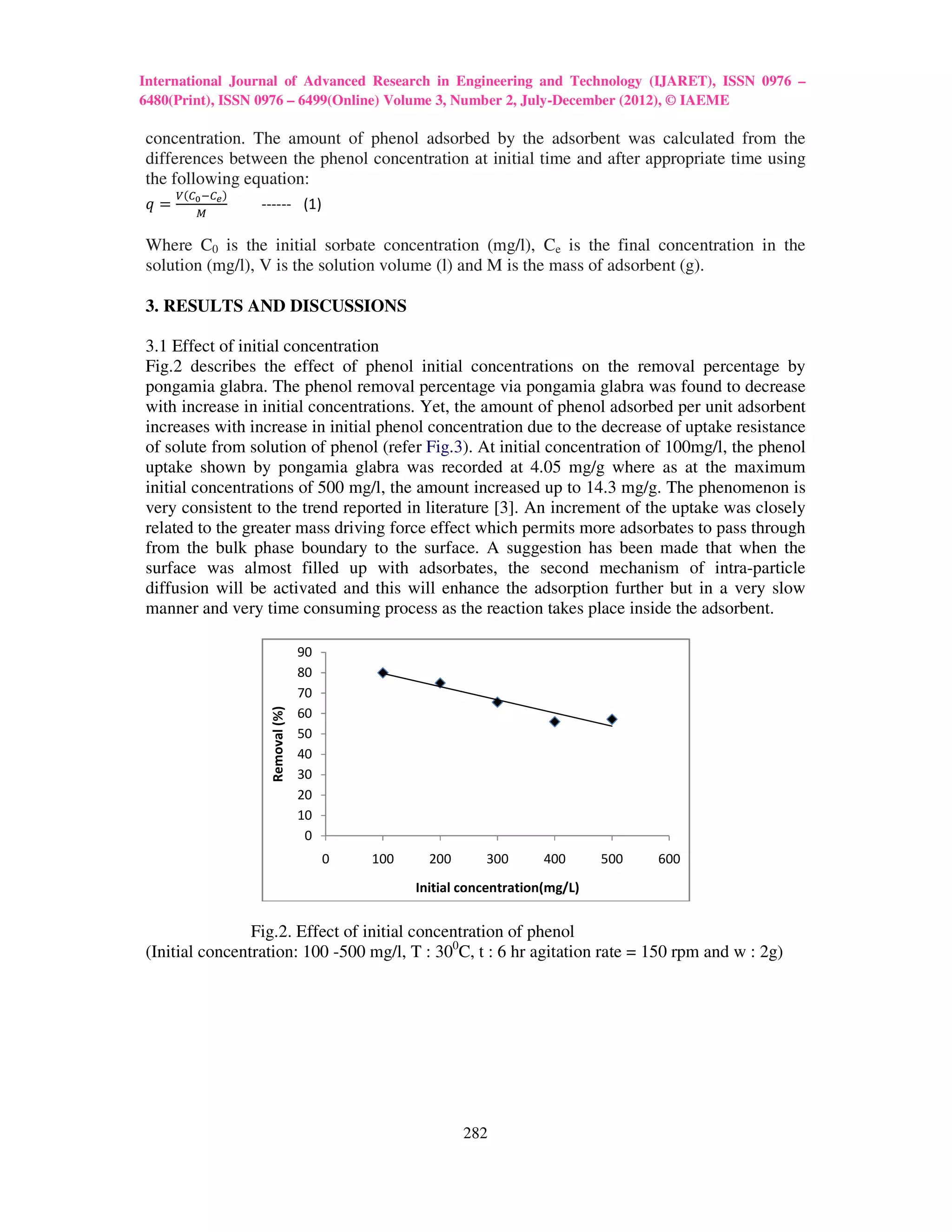 Removal of phenol from aqueous solutions by adsorption | PDF