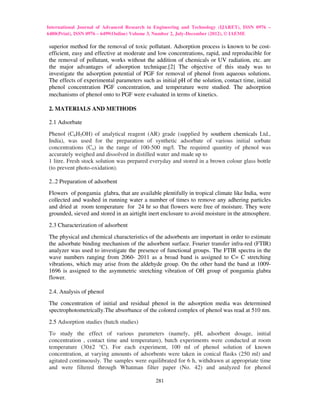 Removal of phenol from aqueous solutions by adsorption | PDF